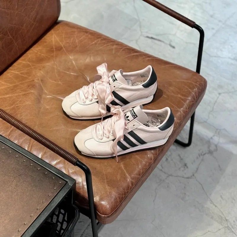 ADIDAS COUNTRY OG ＂RIBBON LACES＂ 緞帶 粉黑 柔粉 櫻花粉 芭蕾風